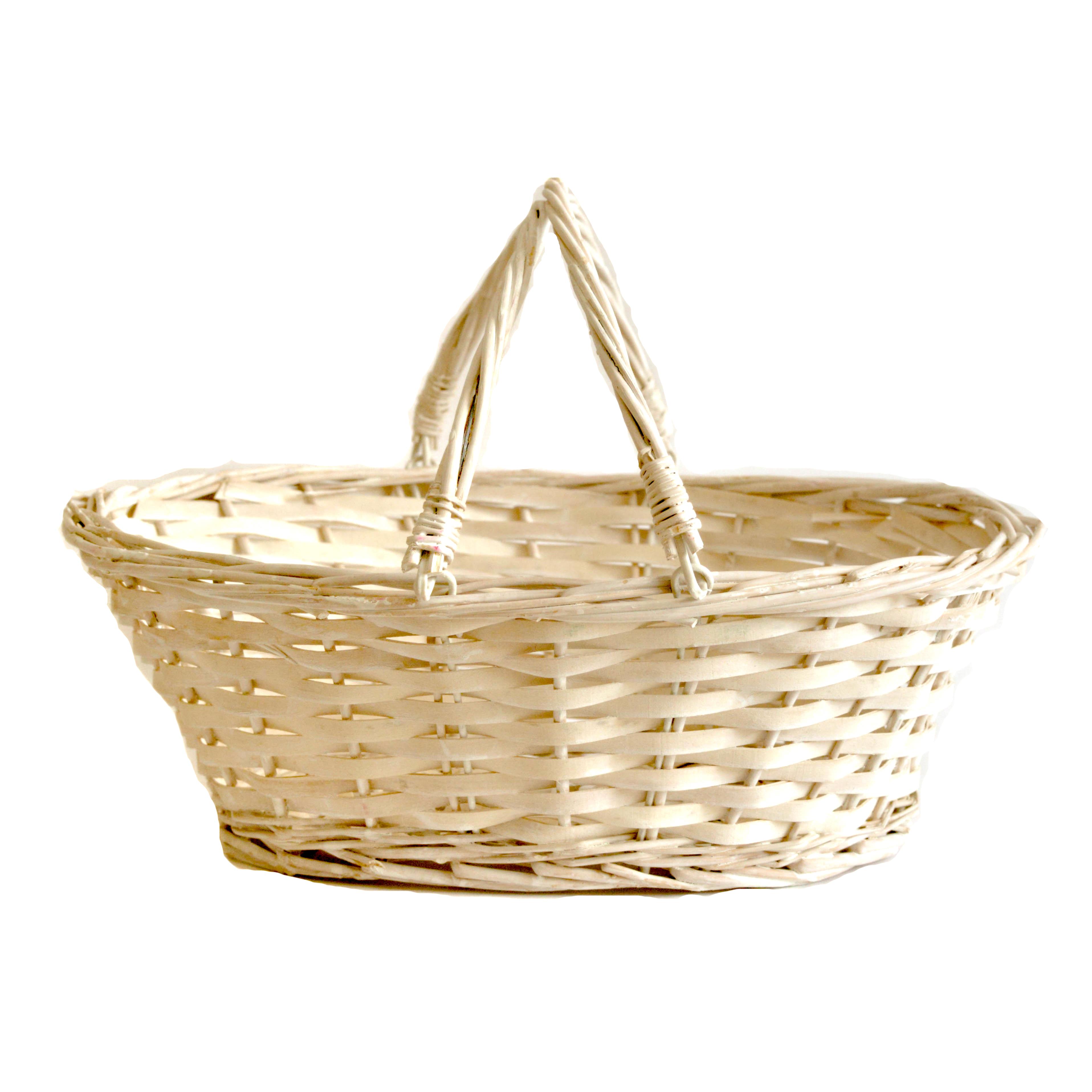 Cos din rachita oval cu 2 toarte alb, 258g - eMAG.ro