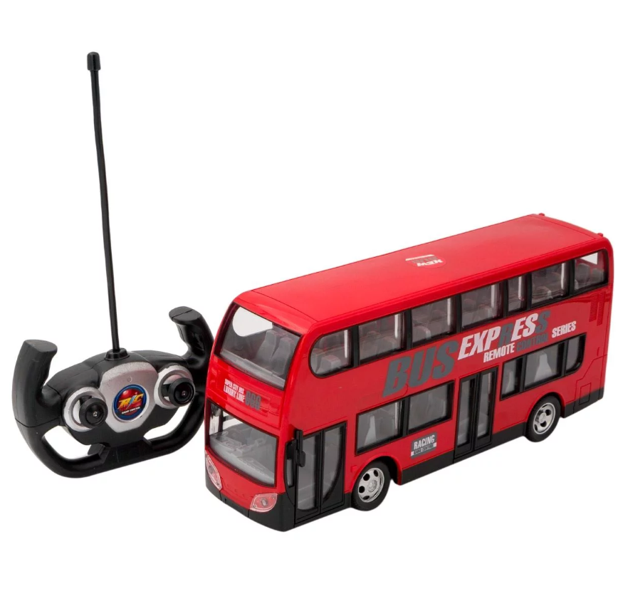 Autobuz pentru copii, Zola®, rosu, cu sunete si lumini, 44x14x17,5 cm ...