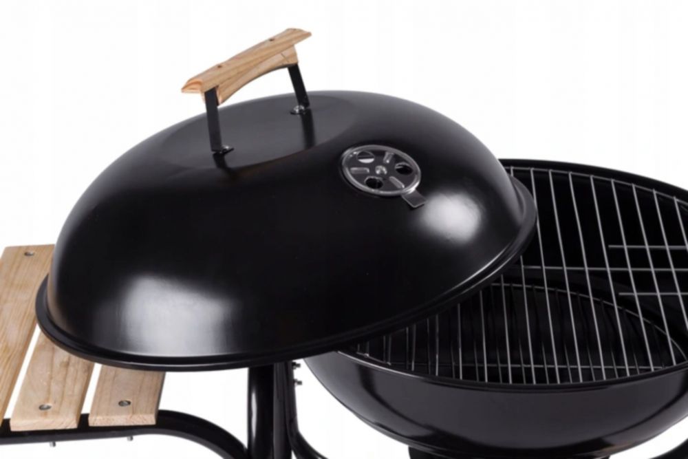 Gratar de gradina cu roti si 3 rafturi, 98x35x85 cm - eMAG.ro
