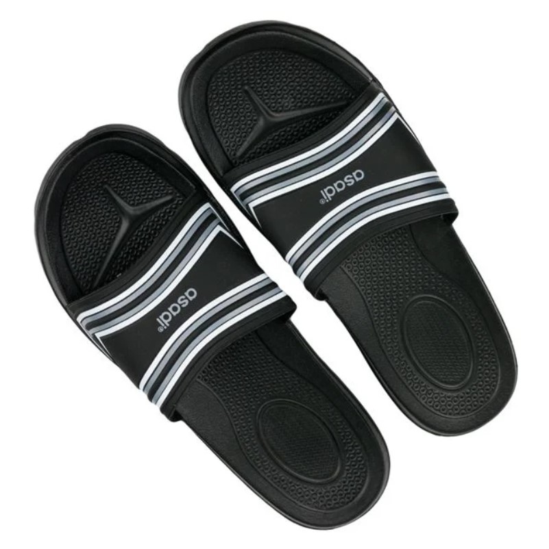 Slapi pentru barbati, Zola, de vara, negri cu model alb, marimea 42 ...