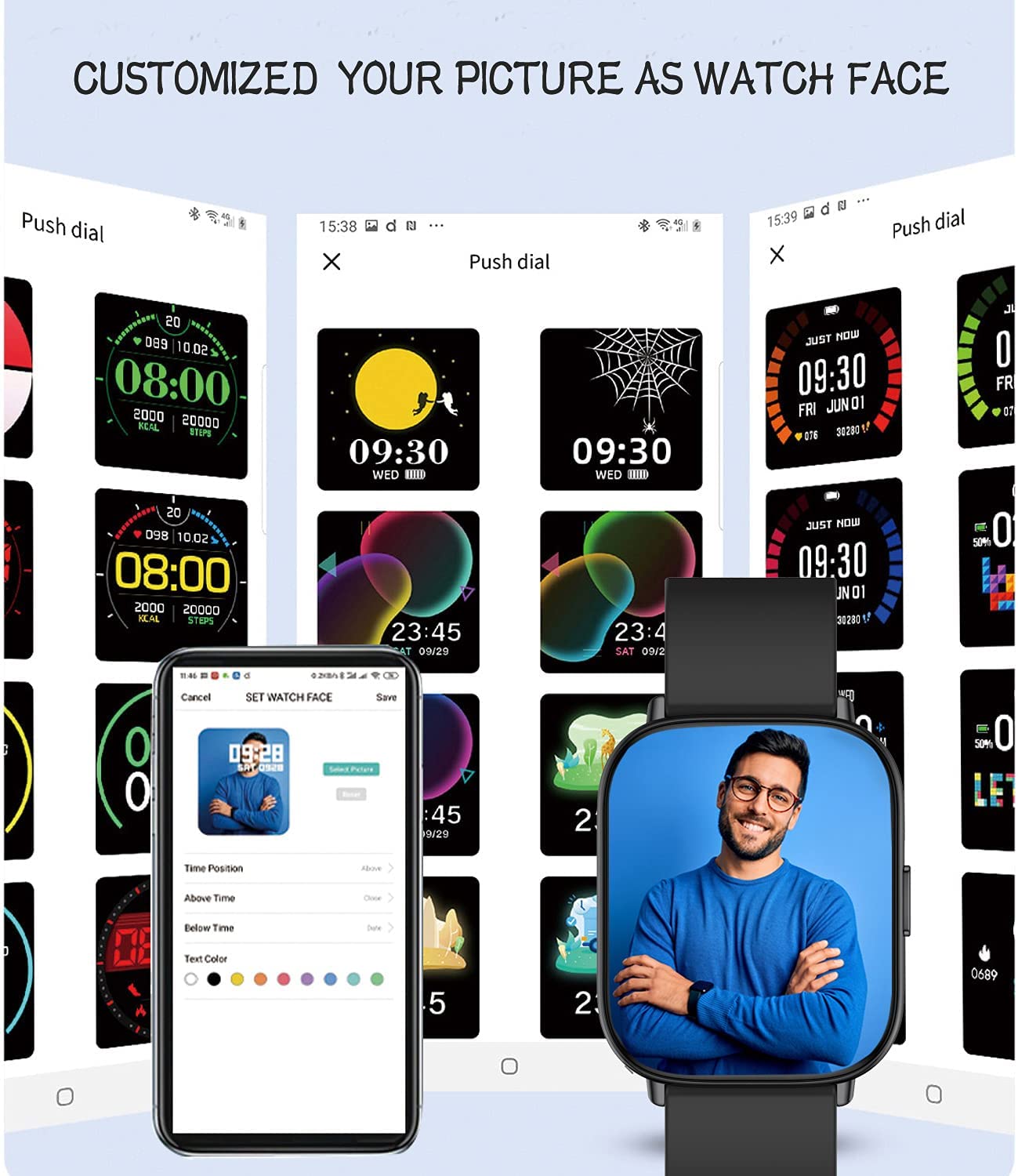 QENO QS-PRO okosóra és fitnesz karkötő, Bluetooth 5.3, 1,72" IPS HD ...