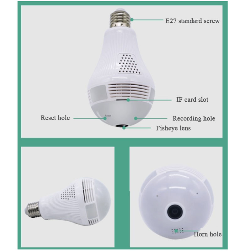 Bec cu camera Spion SpyCam, Wi-Fi, senzor de miscare, unghi 360 grade ...