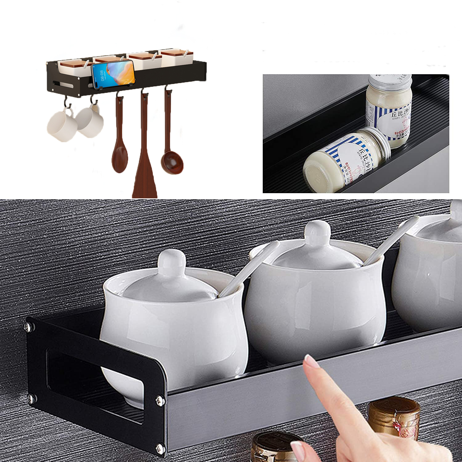 Raft pentru condimente, Otel inoxidabil, 40cm - eMAG.ro