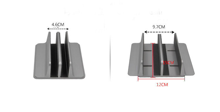 Suport vertical reglabil, vienod, Aluminiu/Cauciuc, Compatibil cu ...