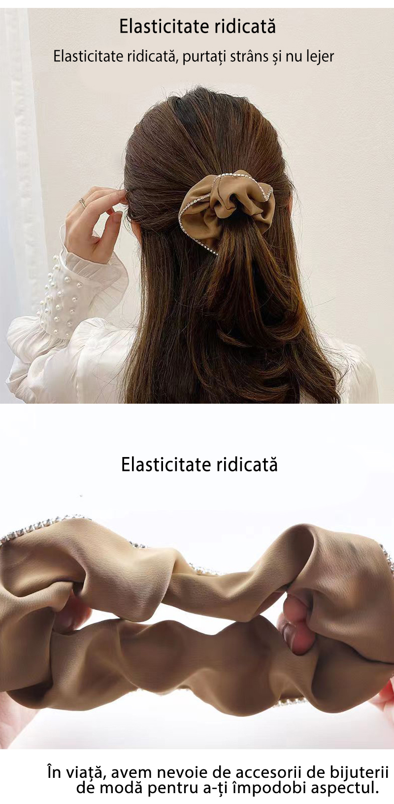 Elastic par, Satin, 14 cm, Maro - eMAG.ro