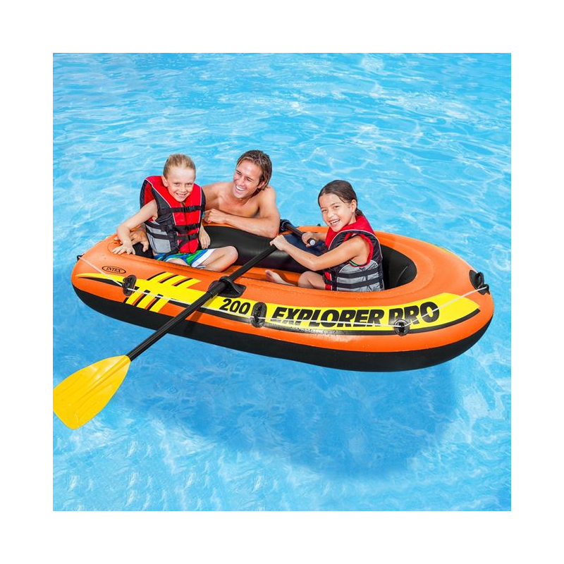 Barca gonflabila Intex Explorer Pro 200, 196 x 102 x 33 cm, Pana la 120 ...