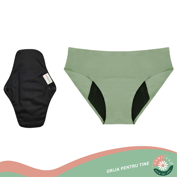 Set pentru menstruatie Safe All day, FEMIEKO, chiloti S si absorbant M ...