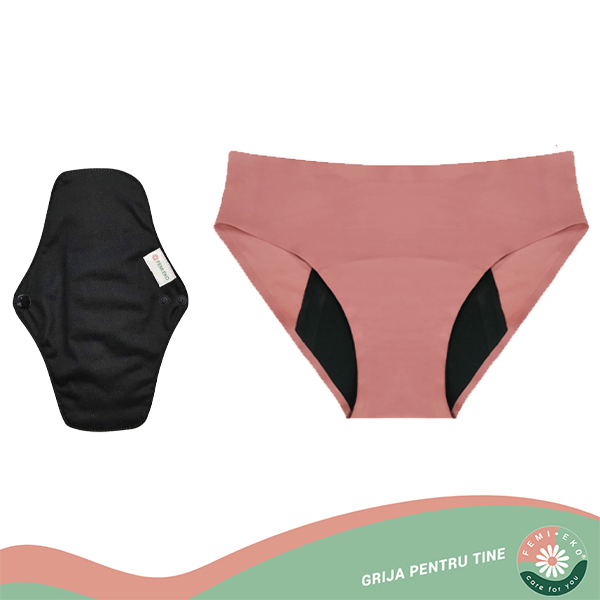 Set pentru menstruatie Safe All day, FEMIEKO, chiloti XL si absorbant M ...