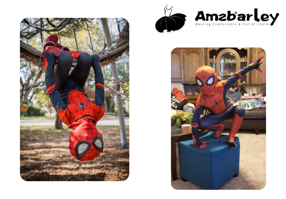 Costum carnaval copii Spider-Man, Cu cagula, AmzBarley®, Halloween ...