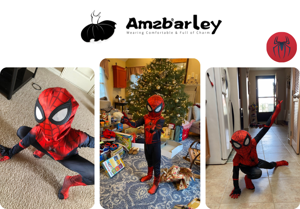 Costum carnaval copii Spider-Man, Cu cagula, AmzBarley®, Halloween ...