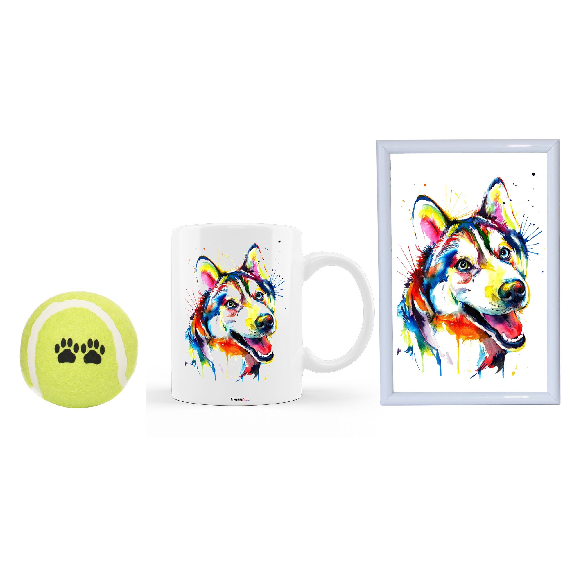 Set cadou personalizat pentru iubitorii de animale, cana ceramica alba ...