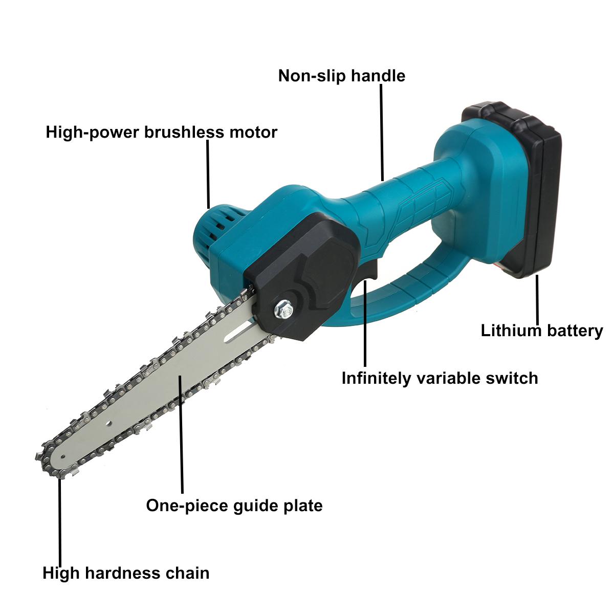 Set Mini drujba de 6 inch cu doi acumulatori, lant si lamela de rezerva ...