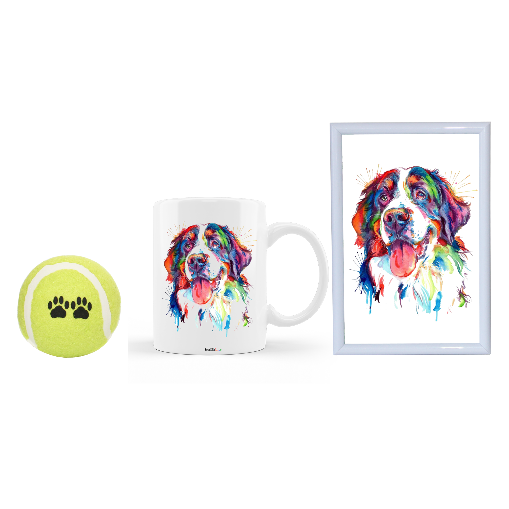 Set cadou personalizat pentru iubitorii de animale, cana ceramica alba ...