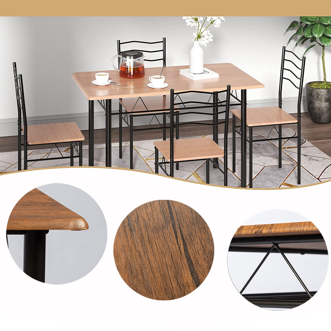 Masa cu schelet metalic, cu 4 scaune Timeless Tools, Pentru acasa sau ...