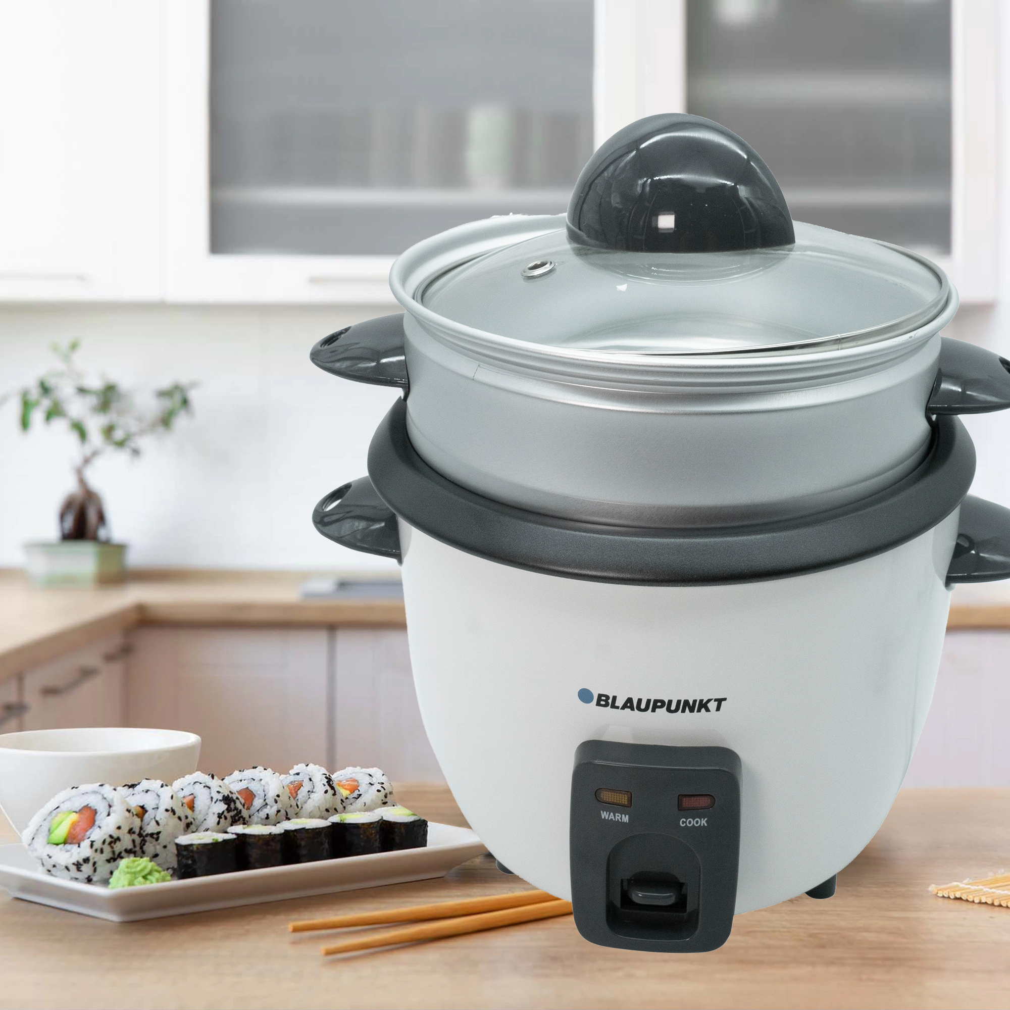 Oala de fiert orez Rice Cooker Blaupunkt, 400 W, 1 Litri, Capac din ...