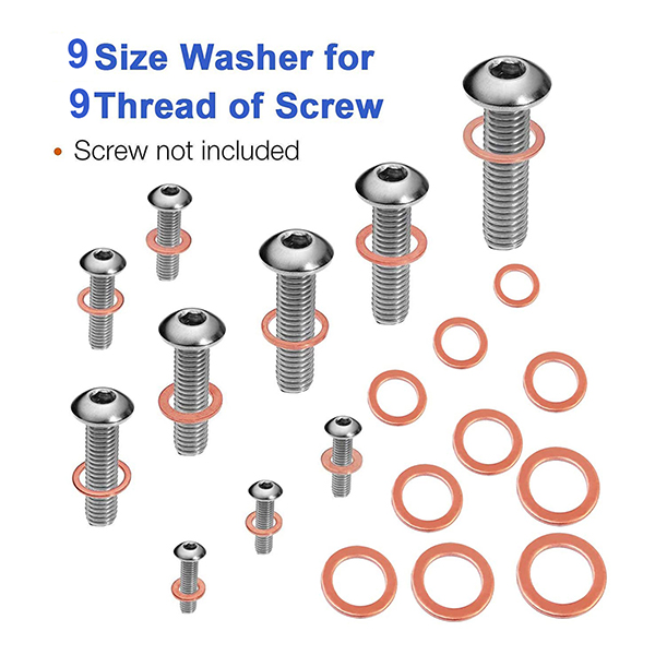 Set 200 saibe de cupru, Darklove, Saiba plata de etansare, Cu carcasa ...