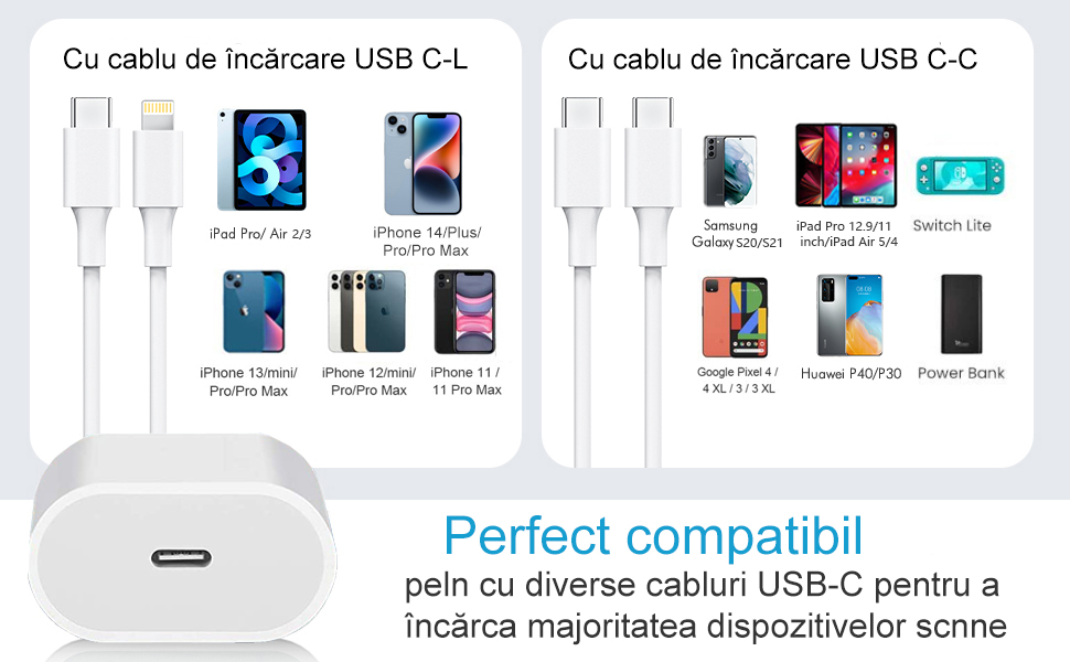 Cukin Gyorstöltő 20 W Gyors Töltés 1 Usb C Port Hálózati Adapter