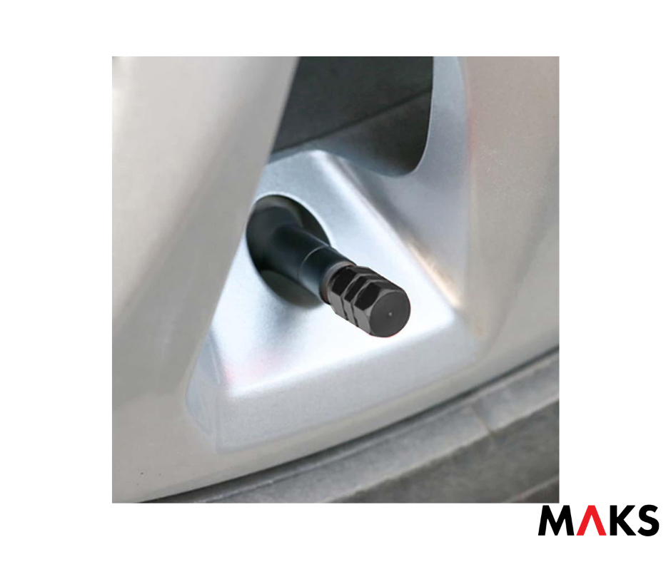 Set 4 x Ventile metalice roti, Maks Vents, Hexagonal, Negru, garnitura ...