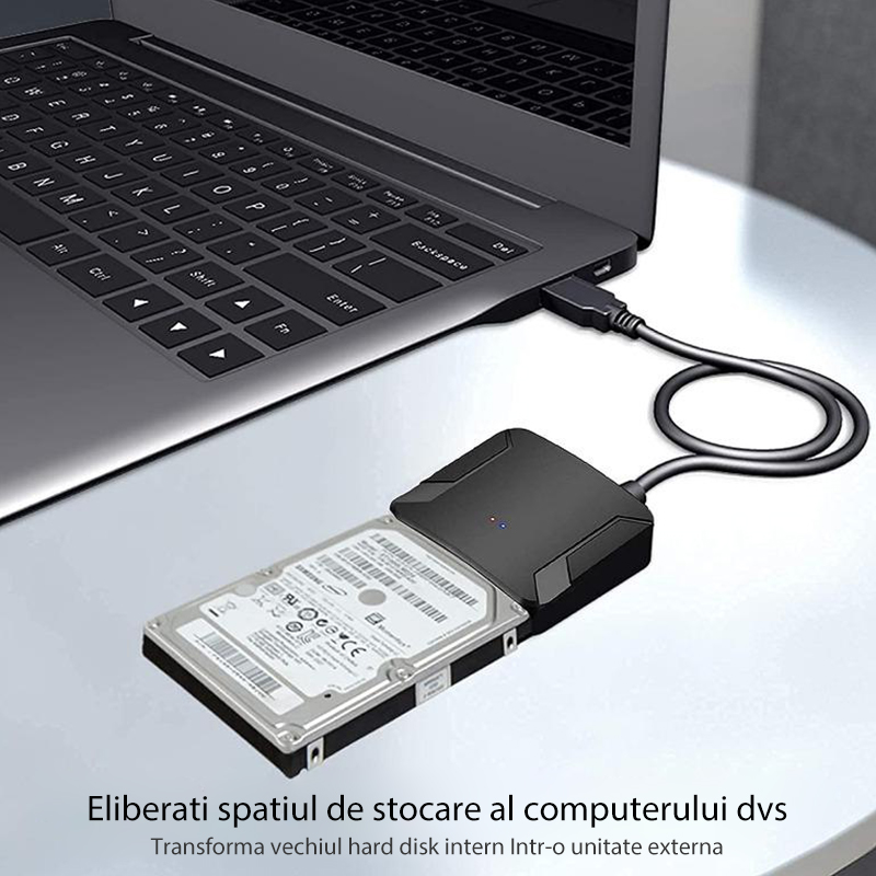 Adaptor USB 3.0 la SATA, pentru HDD/SSD 2.5/3.5 inch, plug and play, cu ...