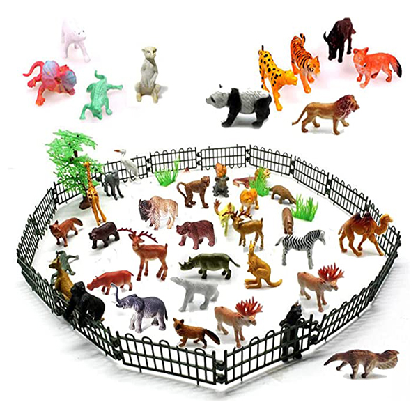 Set Animale de la Ferma, Zggzerg, 53 Figurine din Cauciuc, jucarii ...