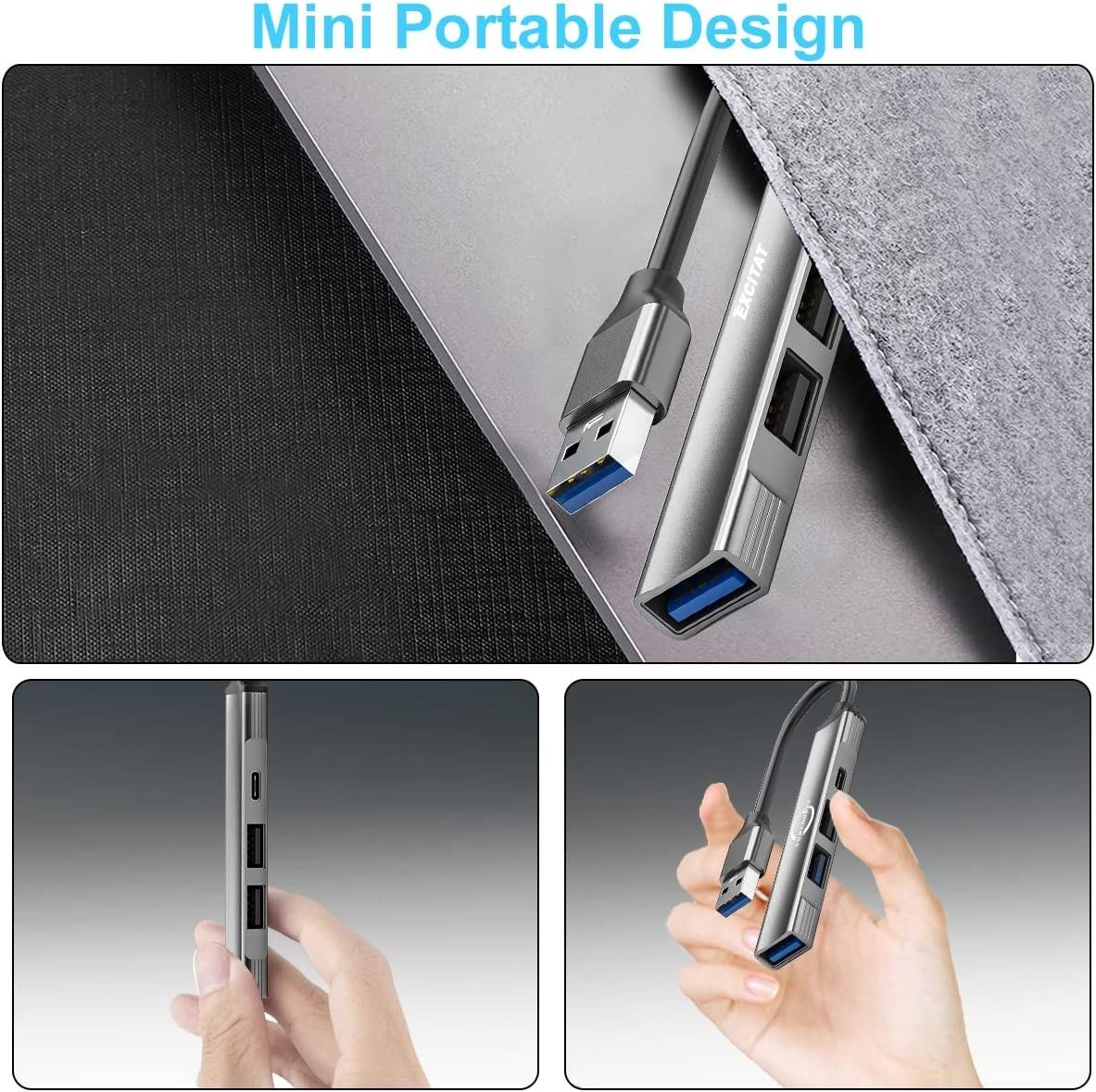 Комплект от 2 хъба Excitat, 4в1, USB, Сребрист - eMAG.bg