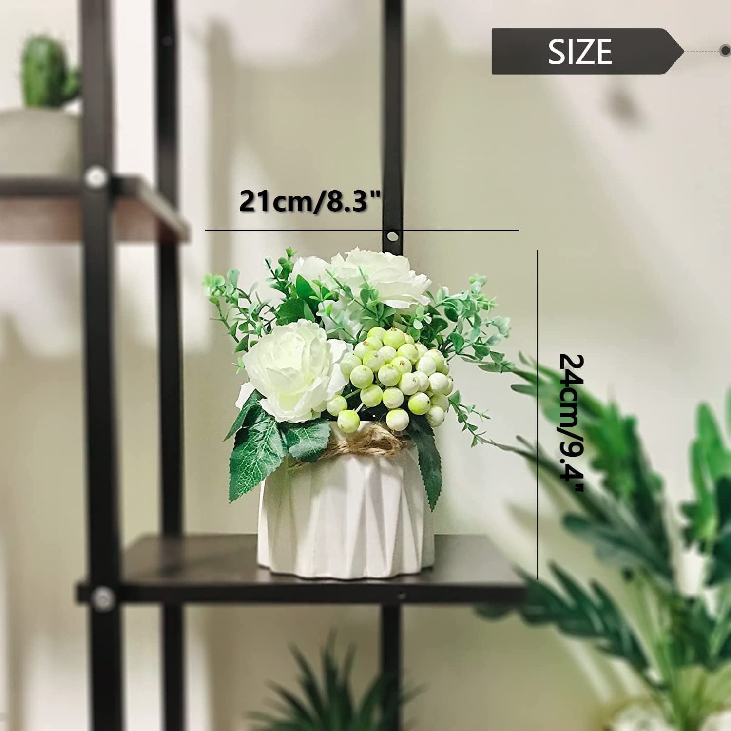 Flori artificiale, Ceramica/Plastic, 21x24 cm, Alb - eMAG.ro