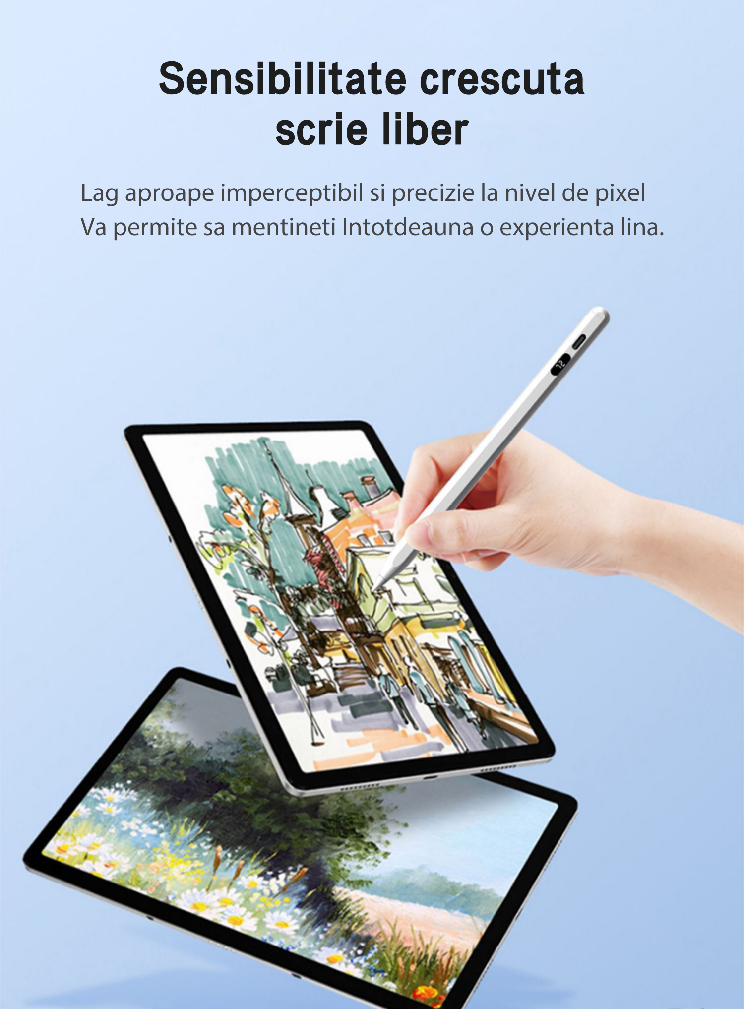 Stylus iPad Pen, KINSI, Pentru Tableta iPad 2018-2023, Android, Windows ...