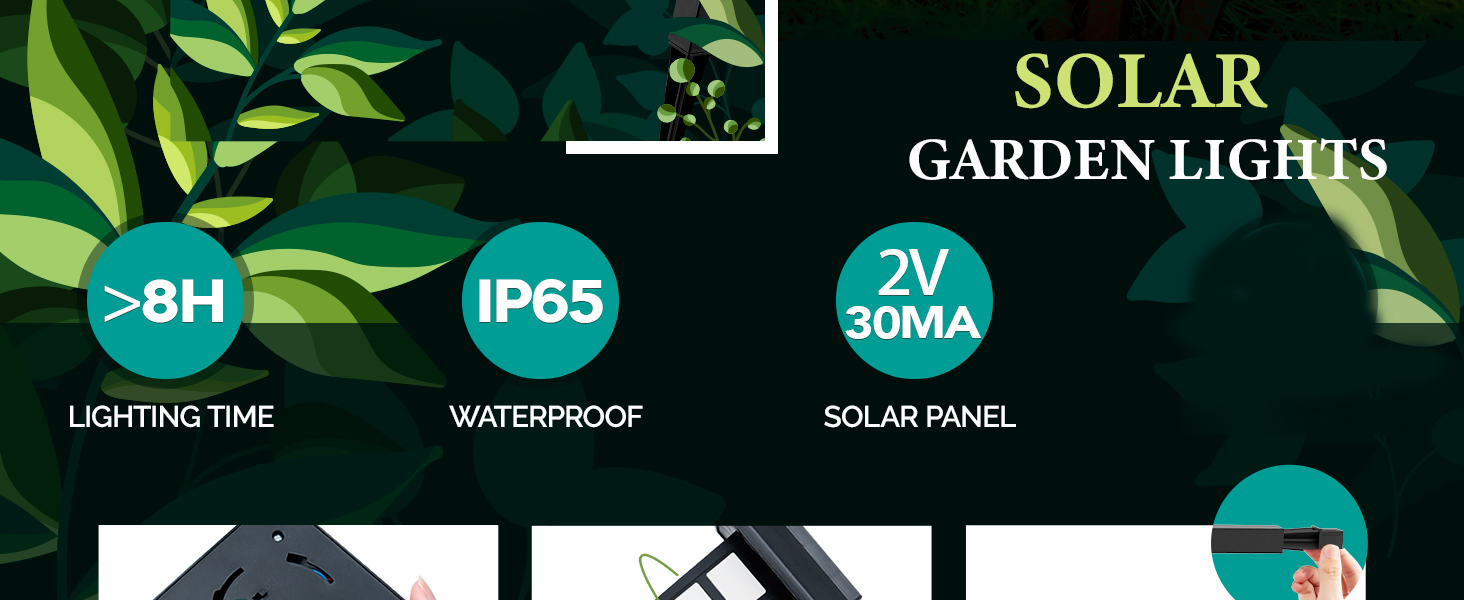 Set 4x Lampa solara de gradina, iluminare LED, Rezistent la apa IP65 ...