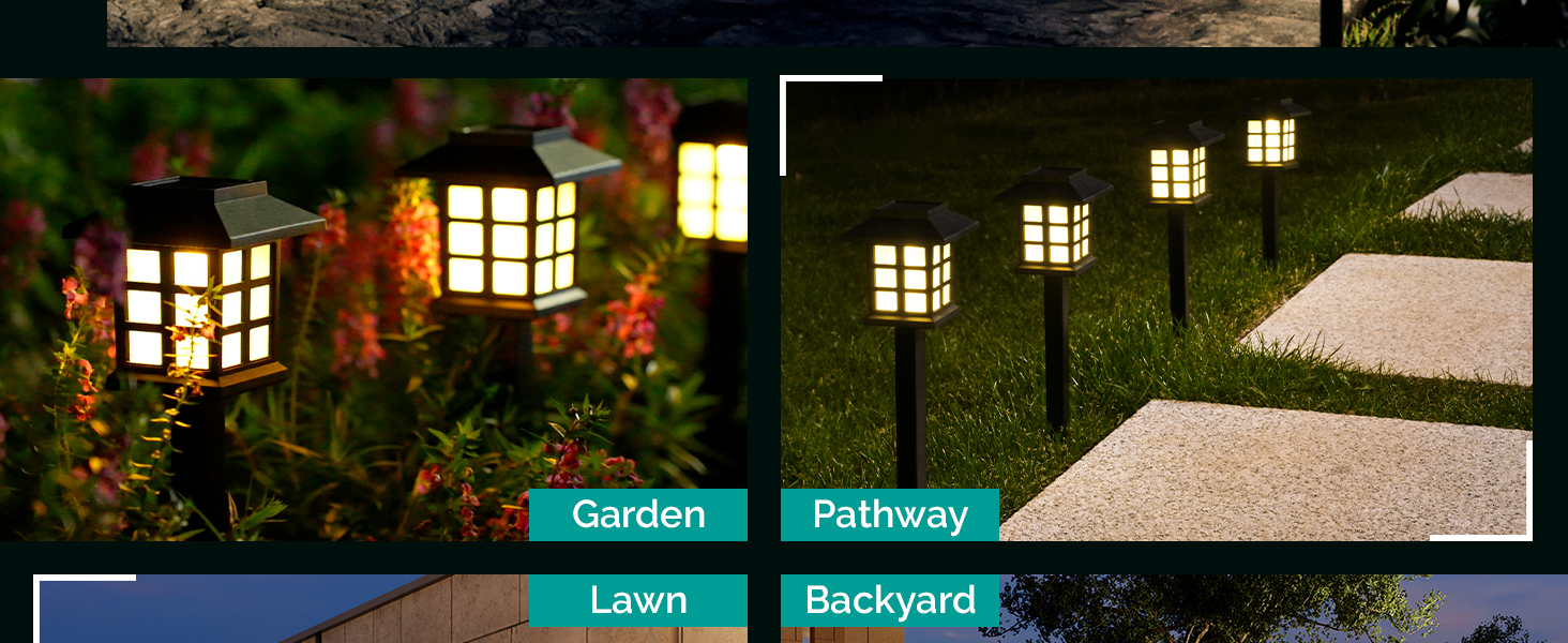 Set 4x Lampa solara de gradina, iluminare LED, Rezistent la apa IP65 ...
