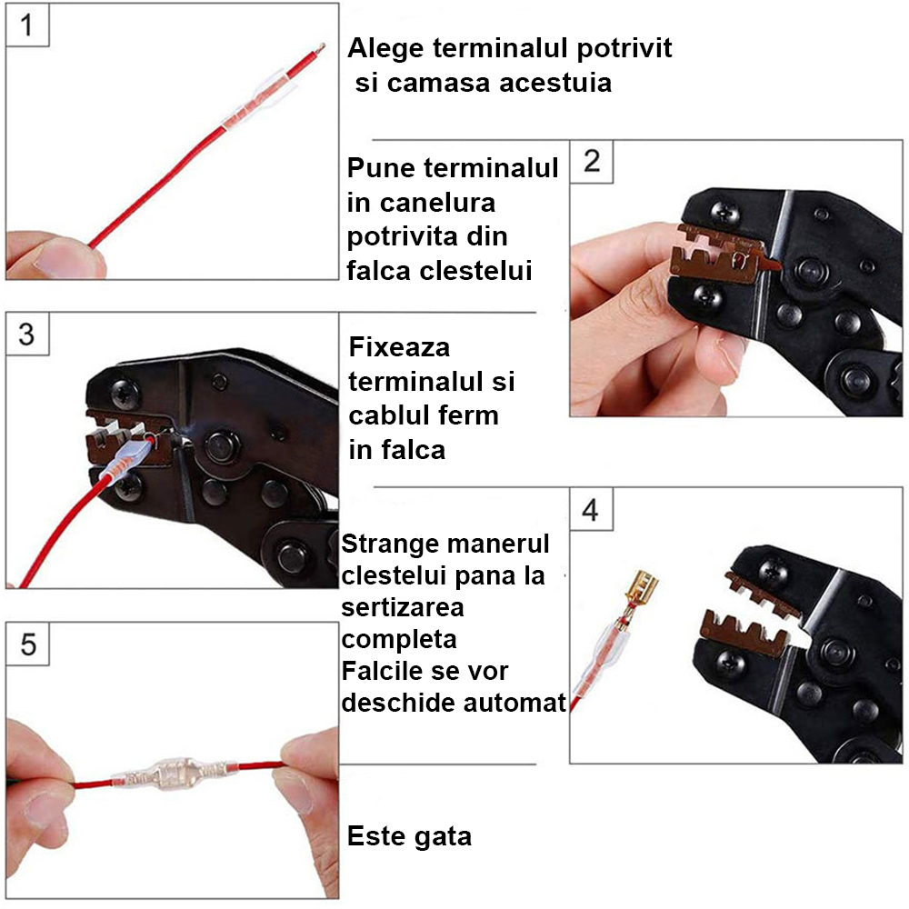 Cleste sertizare, pentru cabluri electrice, cu 1200 conectori si ...