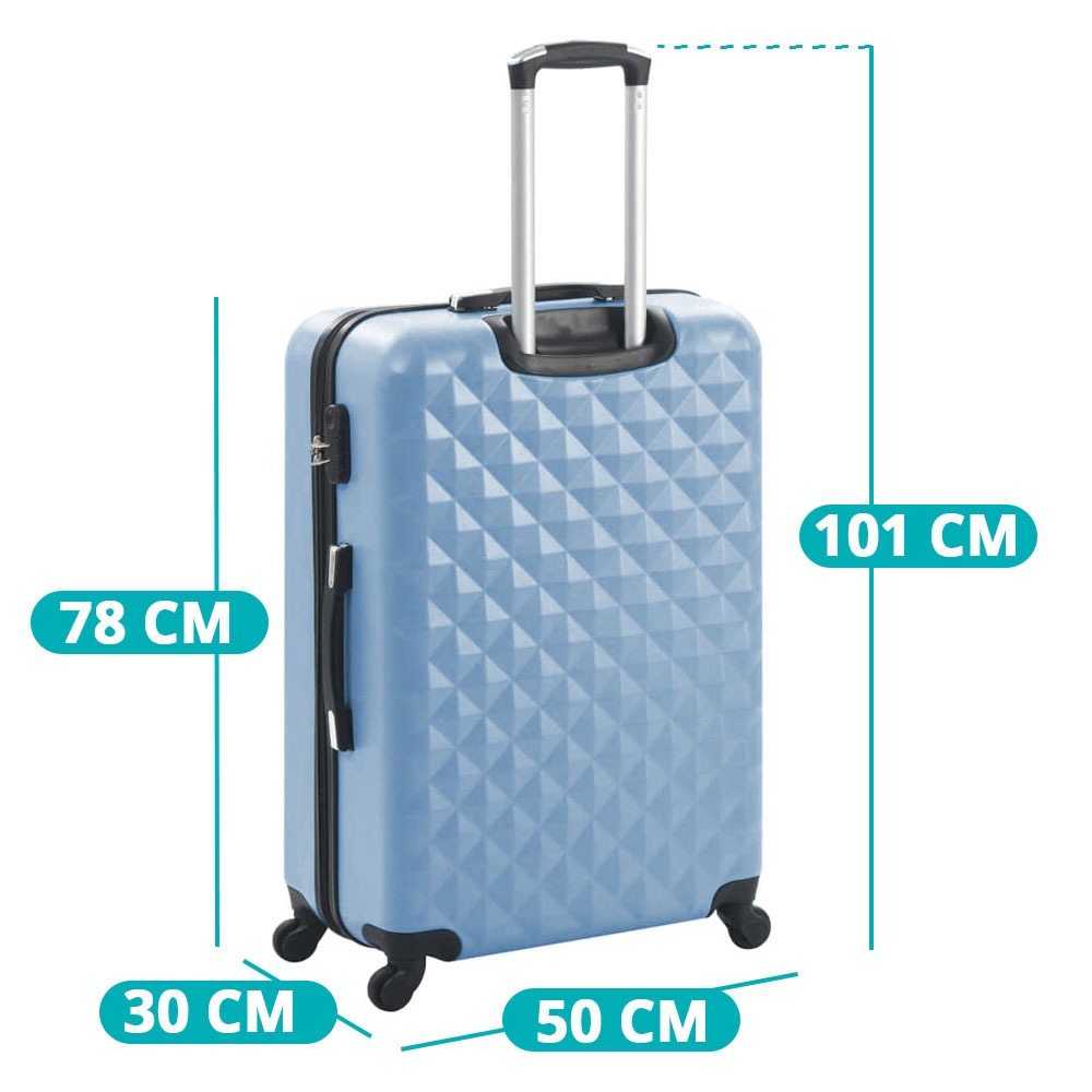 Set 3 valize de calatorie cu geanta cosmetica, albastru otel, Timeless ...