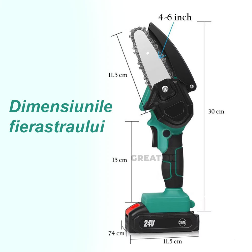 Mini Fierastrau Electric GREATON pentru Taiat Lemne, Portabil, Fara Fir ...
