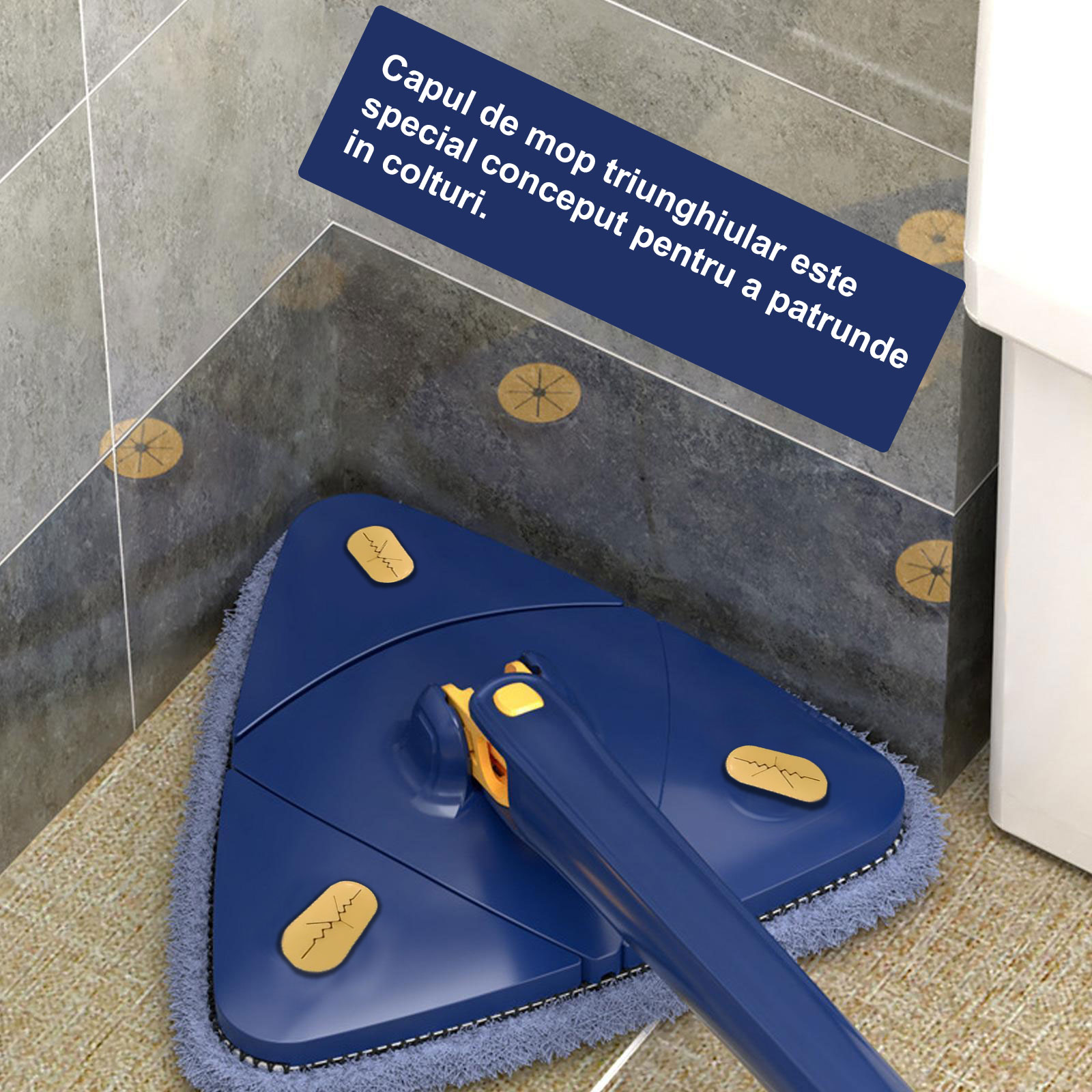 Mop Triunghi GREATON pentru Podea, Tavan, Geamuri, Pereti, Telescopic ...