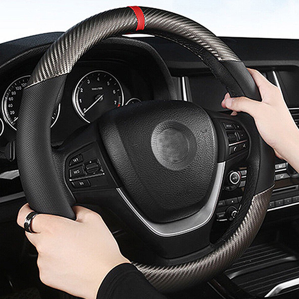 Husa volan, zggzerg, Fibra de carbon, antiderapant respirabil ...