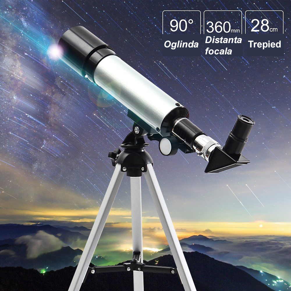 Telescop Portabil Astronomic EDAR pentru Incepatori, Distanta Focala ...