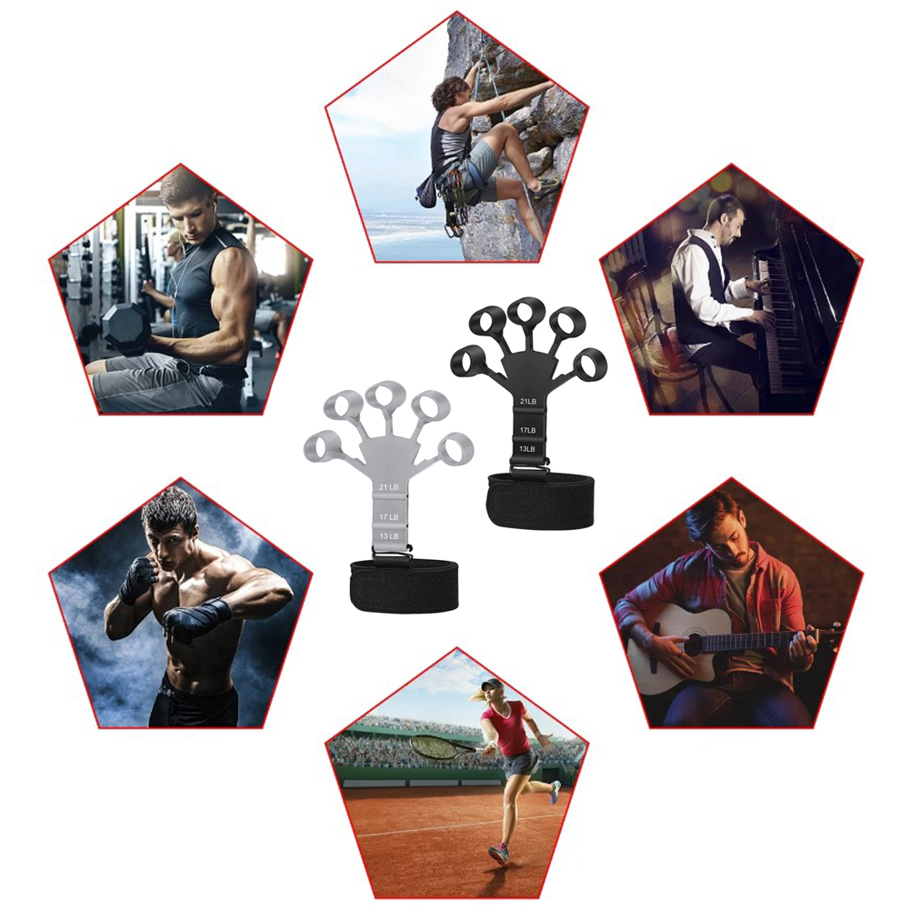 Set 2 x Flexor cu 5 Inele pentru Degete GREATON, Velcro Prindere ...