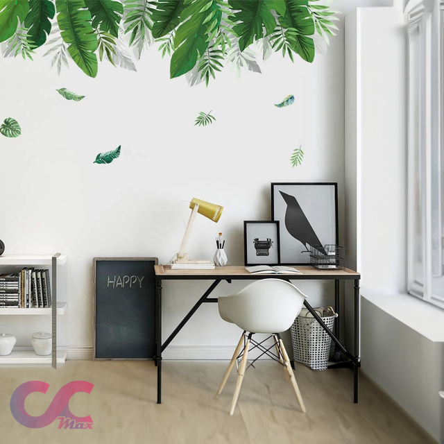 Sticker Decorativ Autoadeziv CCmax cu Frunze Tropicale, Verde, 1500x700 ...