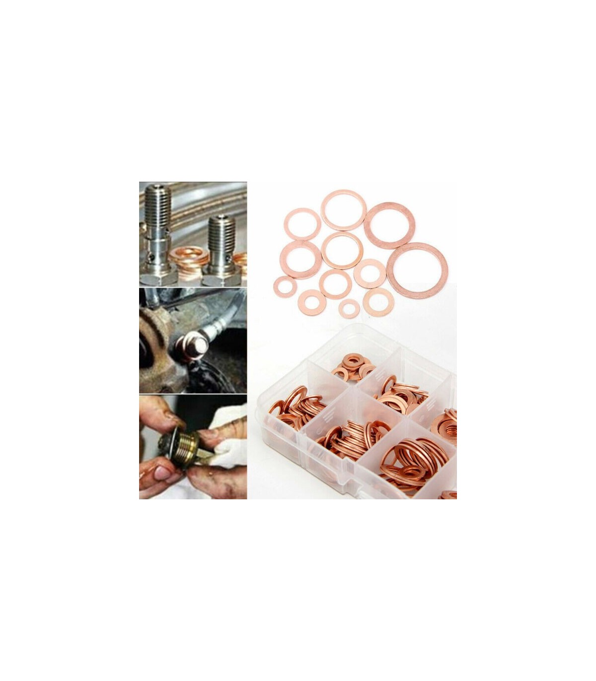 Set 200 de saibe din cupru, Zola®, diferite marimi, cutie depozitare ...