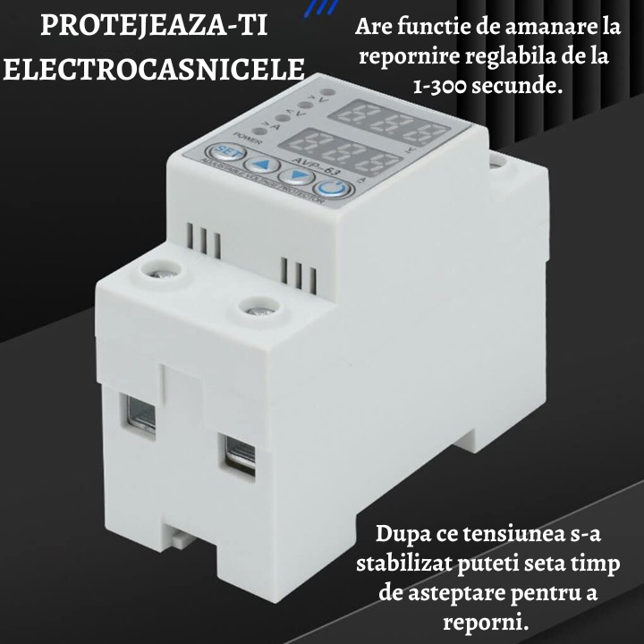 Releu de protectie reglabil 1A- 40A, MOGODA, Supratensiune reglabil ...