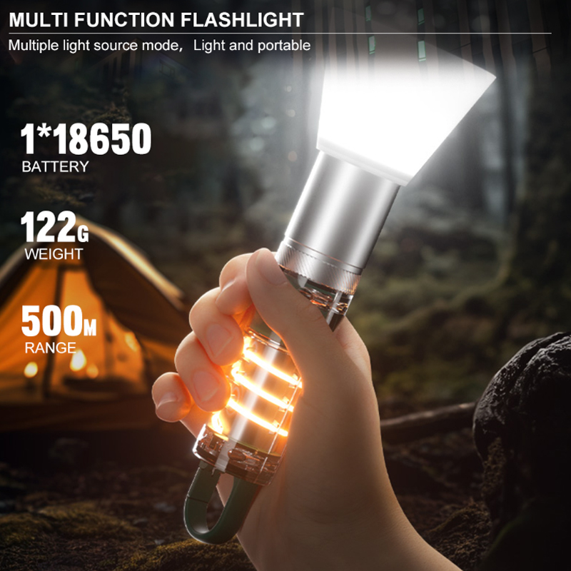 Lanterna LED multifunctionala VIELLAN, Cap de lampa retractabil, laser ...