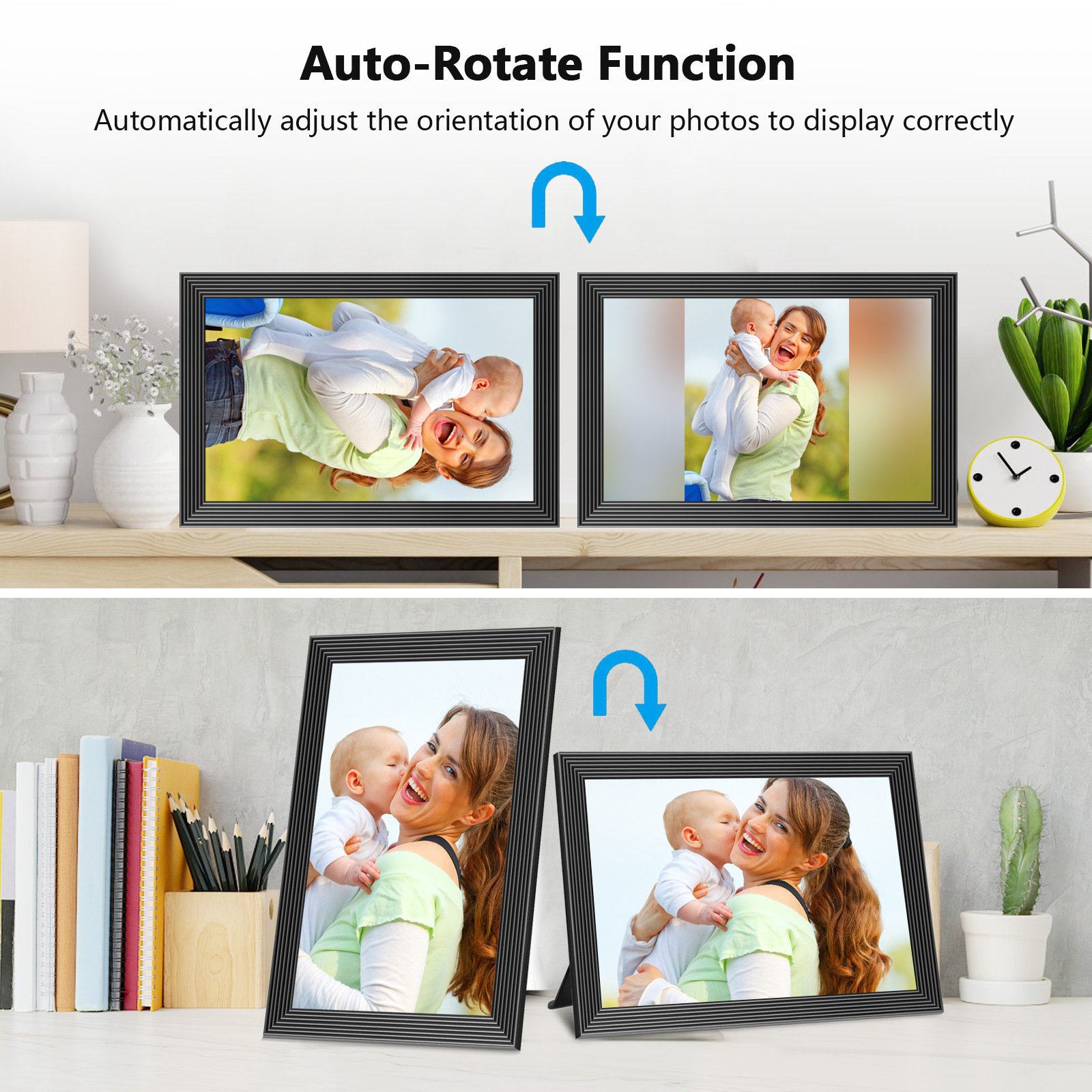 Rama foto digitala Exaltus®, 10.1 inch, aplicatie Frameo, Android 11 ...