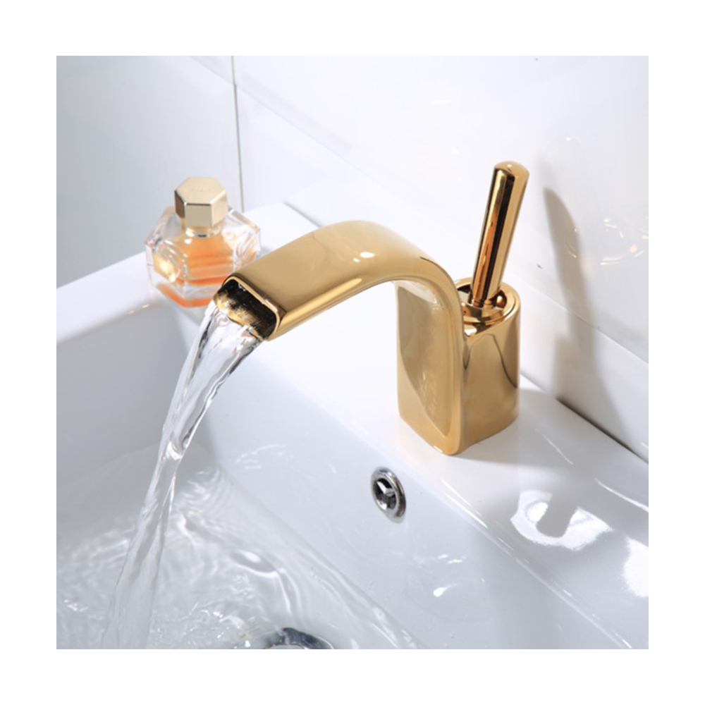 Baterie chiuveta baie tip cascada, design rafinat, fabricata din cupru ...