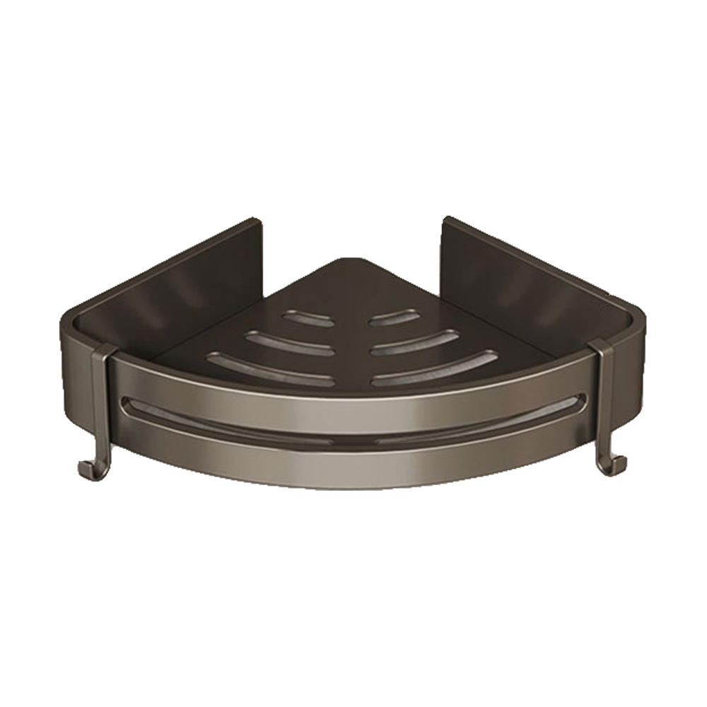 Raft tip etajera de colt baie, 2 agatatori pe margine, model cu gauri ...