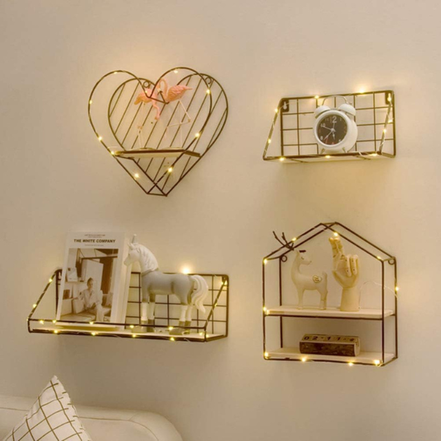 Modern dekoratív polc nappali, hálószoba, szív alakú, falra akasztható ...