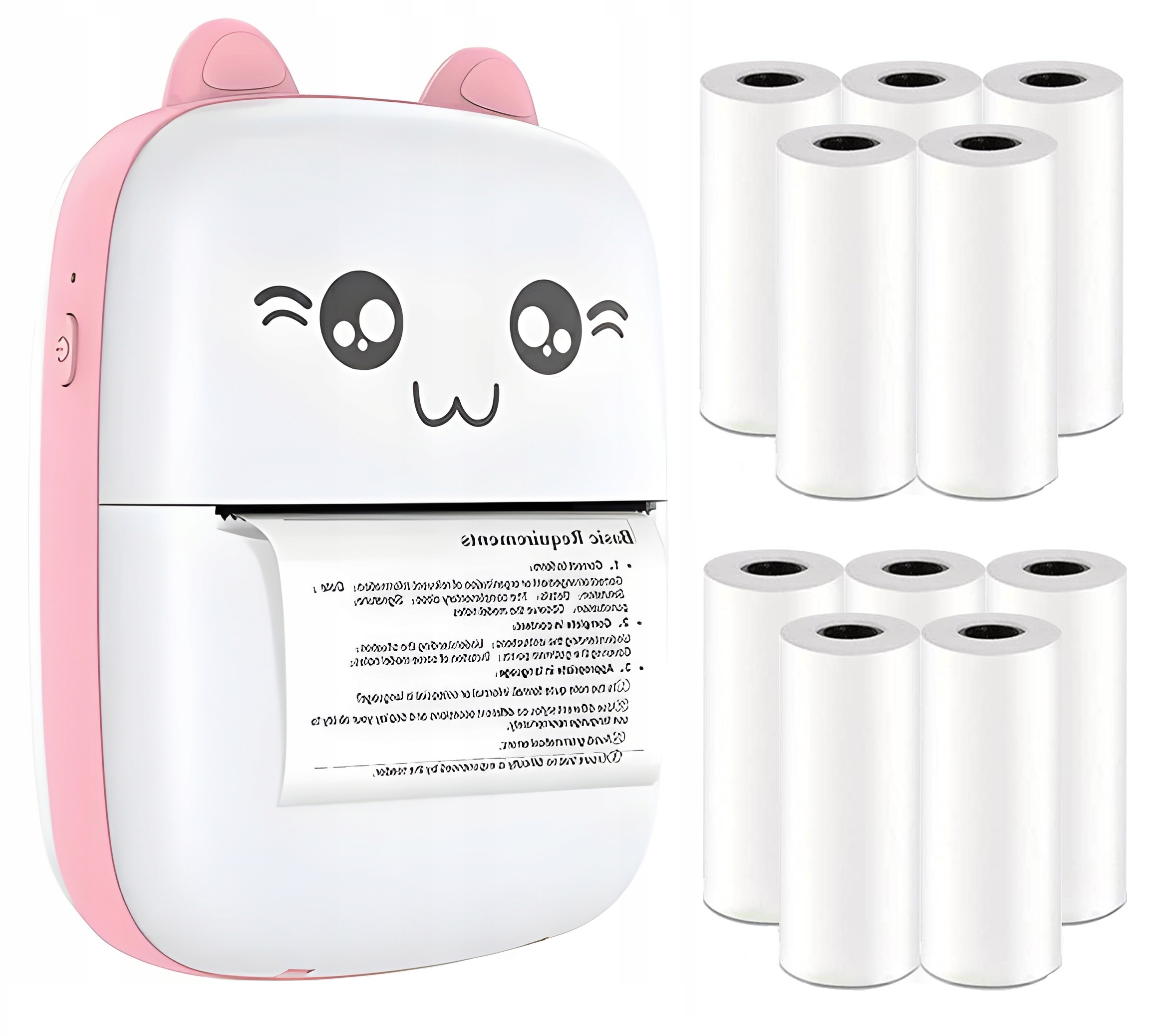 Mini imprimanta termica GALAXIA®, cu 10 role hartie termica, Bluetooth ...