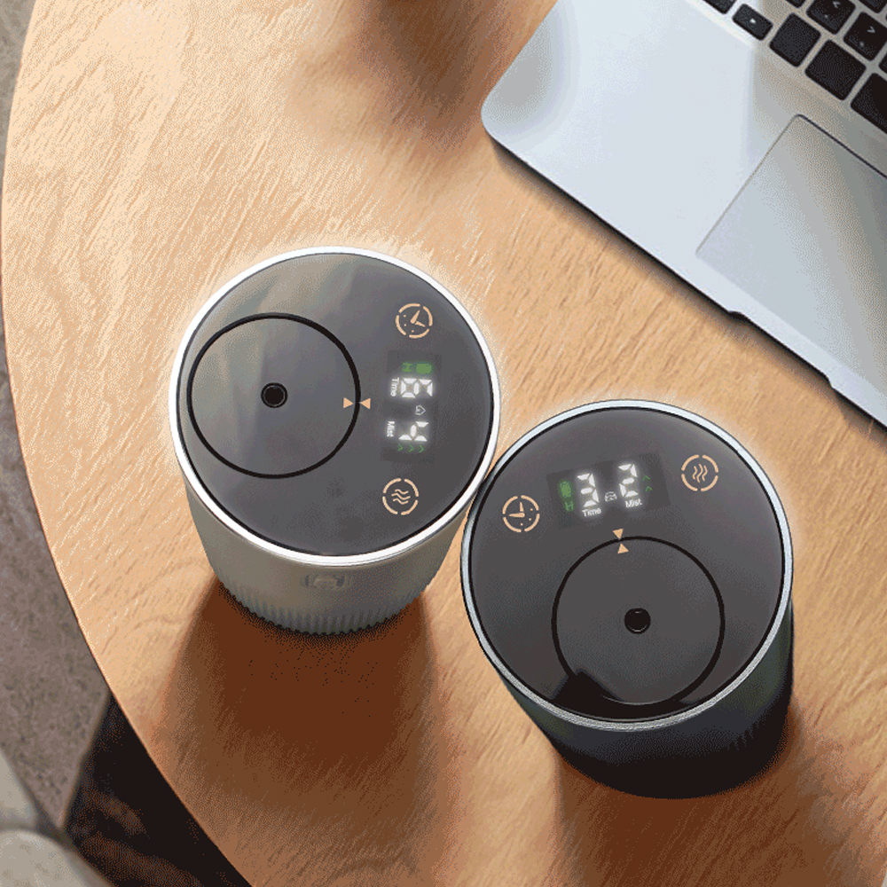 Difuzor aromaterapie auto, portabil, nebulizator fara apa, display LED ...