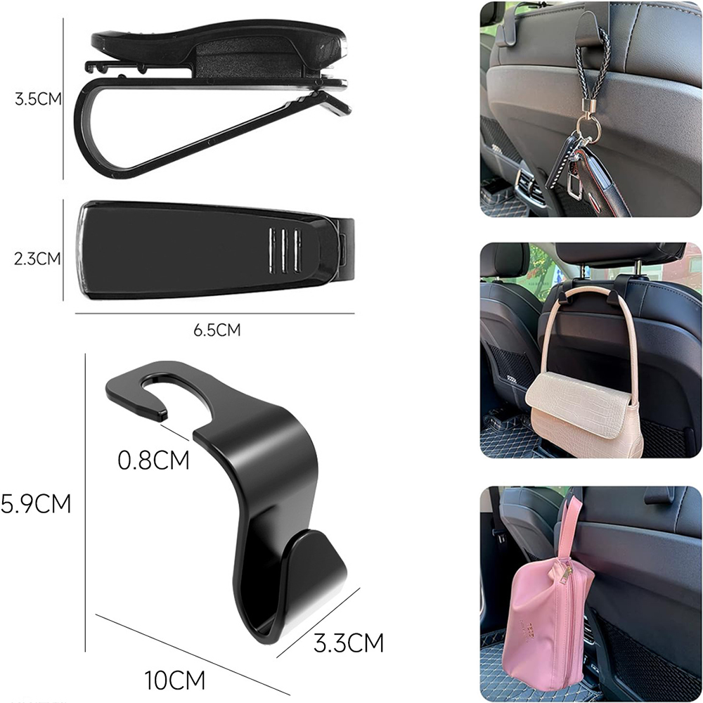 Set carlige pentru tetiera scaun auto, Ronyes®, Negru - eMAG.ro