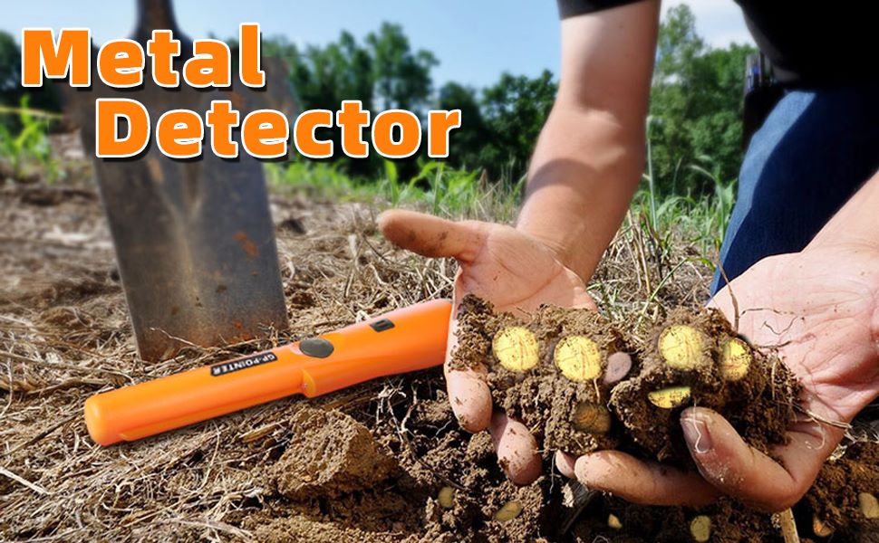 Detector de metale pretioase, Vibratii/Alarma, Portabil, Portocaliu ...