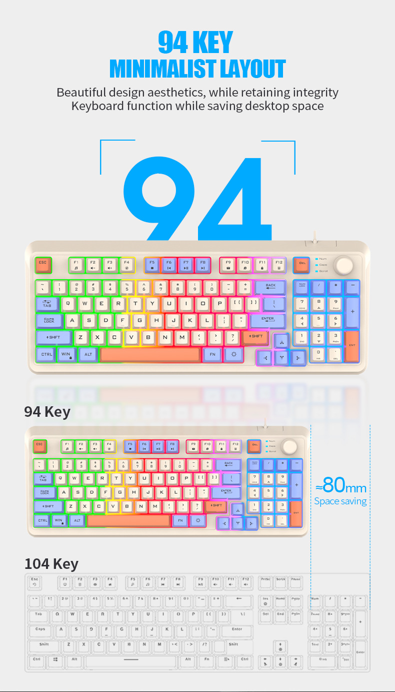 KINSI gaming billentyűzet, független hangerőgomb, RGB LED, szürke - eMAG.hu