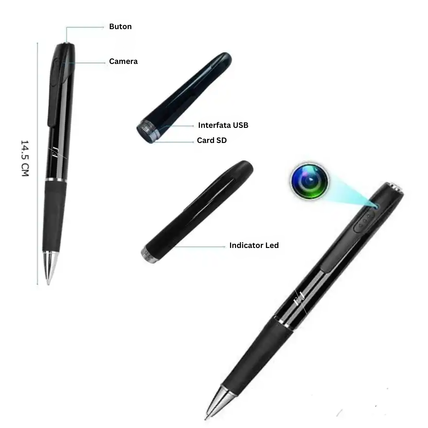 Pix spion cu camera ascunsa, 1080 HD si microfon, EJ PRODUCTS, 16GB ...